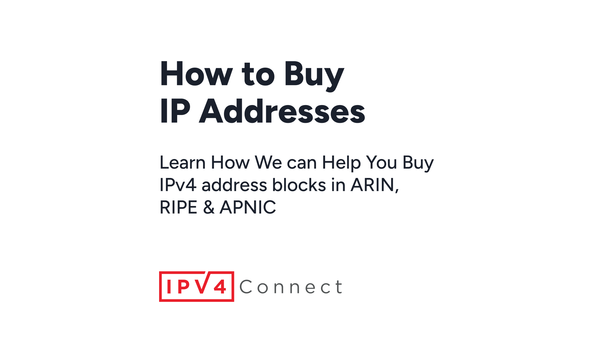 Buy IP Address | How to Buy IPv4 Address Blocks